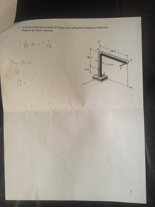 Solved Find the deflection of point D along x-axis using the | Chegg.com