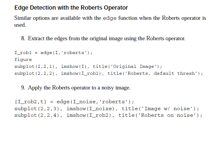 Solved Edge Detection With The Roberts Operator Similar 