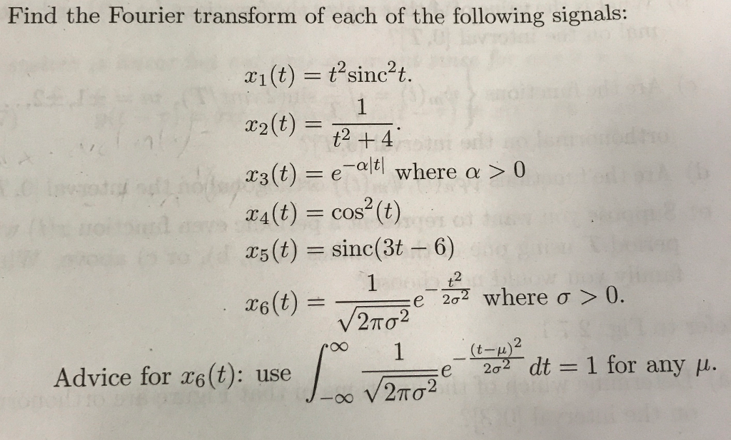 Solved Find the Fourier transform of each of the following | Chegg.com