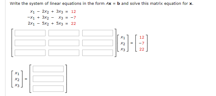 Solved Write the system of linear equations in the form Ax b | Chegg.com