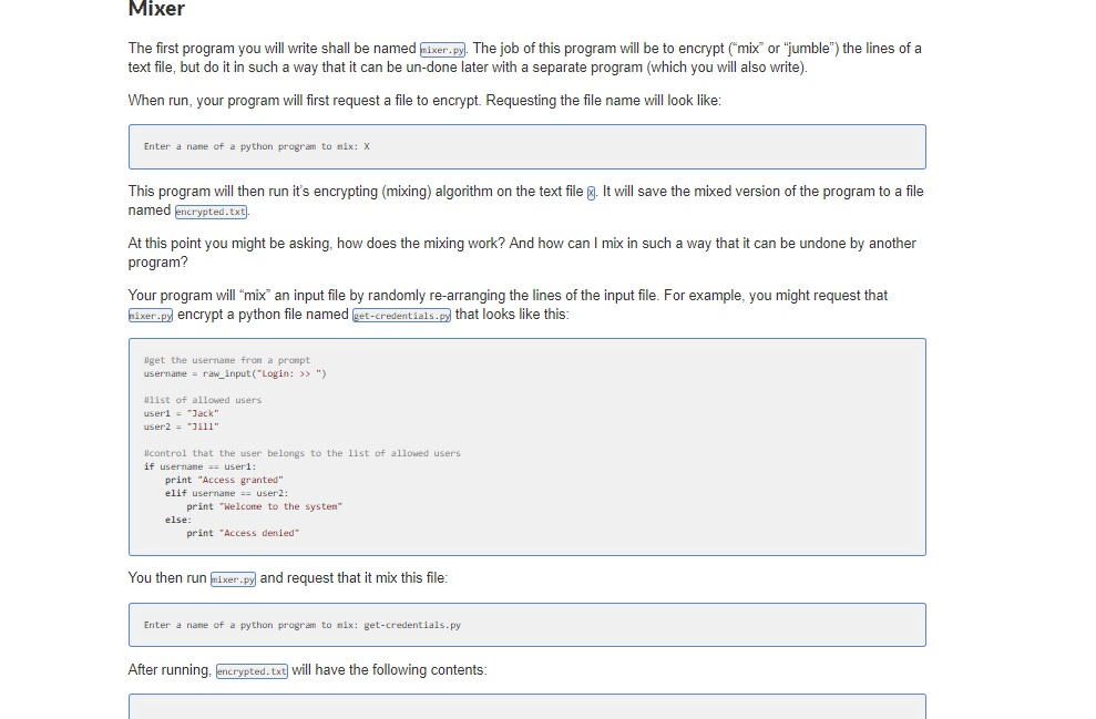 Solved Mixer The first program you will write shall be named | Chegg.com
