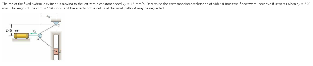 Solved The rod of the fixed hydraulic cylinder is moving to | Chegg.com