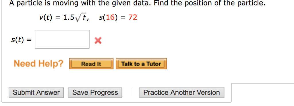 Solved A particle is moving with the given data. Find the | Chegg.com
