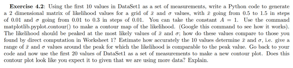 Using PYTHON: Using the first 10 values in DataSet1 | Chegg.com