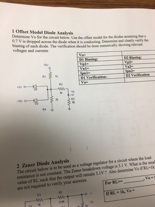 Solved Determine V_o for the circuit below. Use the offset | Chegg.com