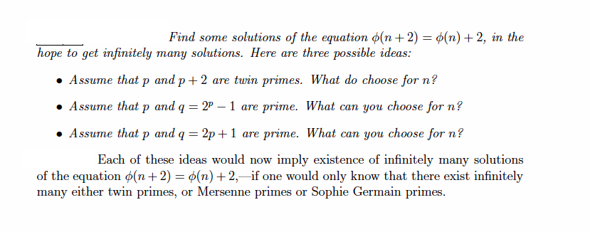 Solved Find Some Solutions Of The Equation Phi N 2