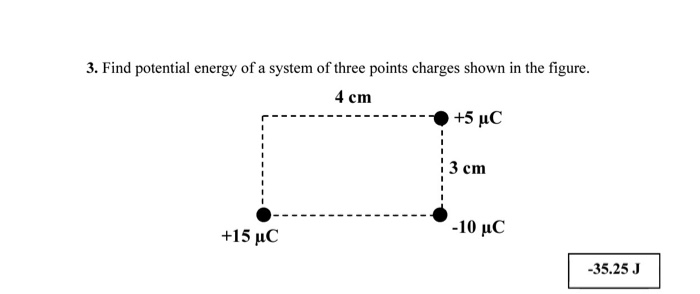 Solved Find potential energy of a system of three points | Chegg.com