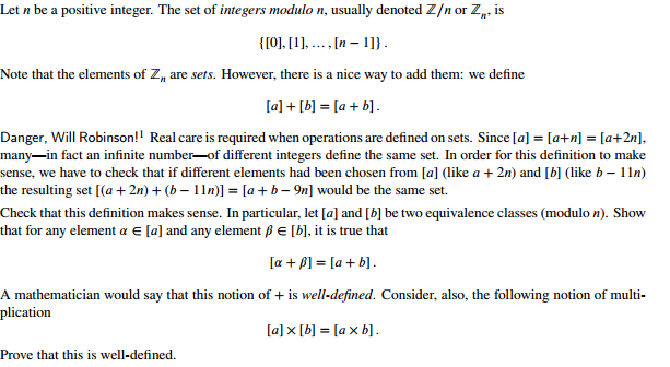 Solved Let n be a positive integer. The set of integers | Chegg.com
