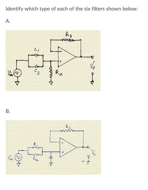 Solved Identify which type of each of the six filters shown | Chegg.com