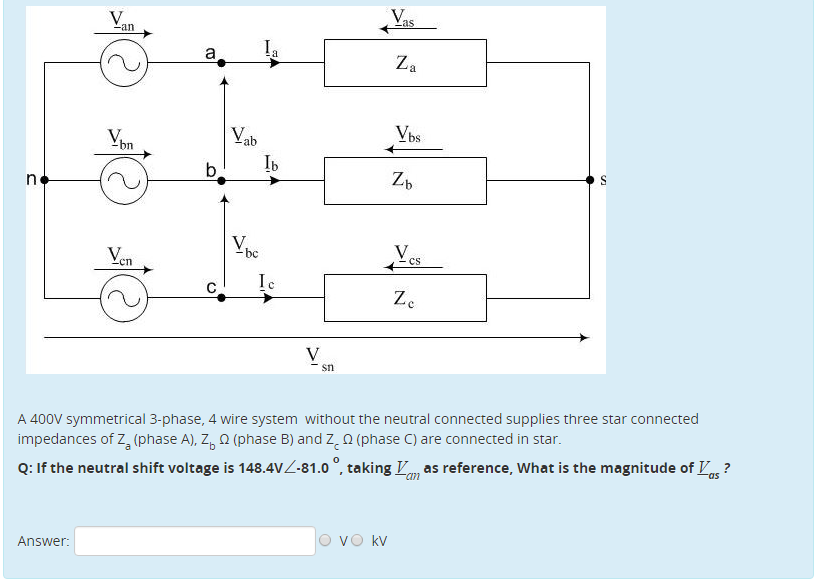 Solved A 400V symmetrical 3-phase, 4 wire system without | Chegg.com