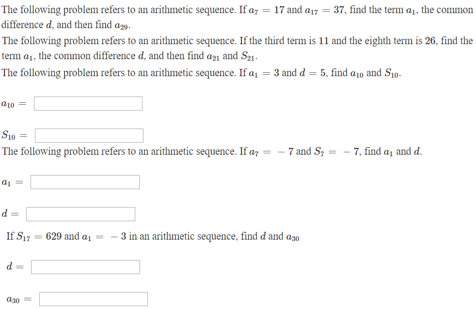 Solved The following problem refers to an arithmetic | Chegg.com