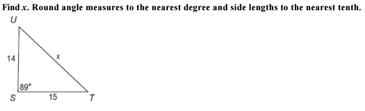 Solved Find x. Round angle measures to the nearest degree | Chegg.com