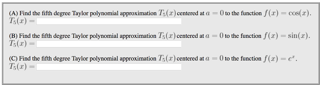 Solved o the function f (r) cOS() (A) Find the fifth degree | Chegg.com