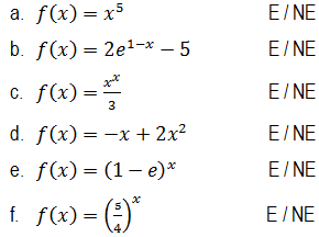 Solved Classify as an exponential(E) or non-exponential (NE) | Chegg.com