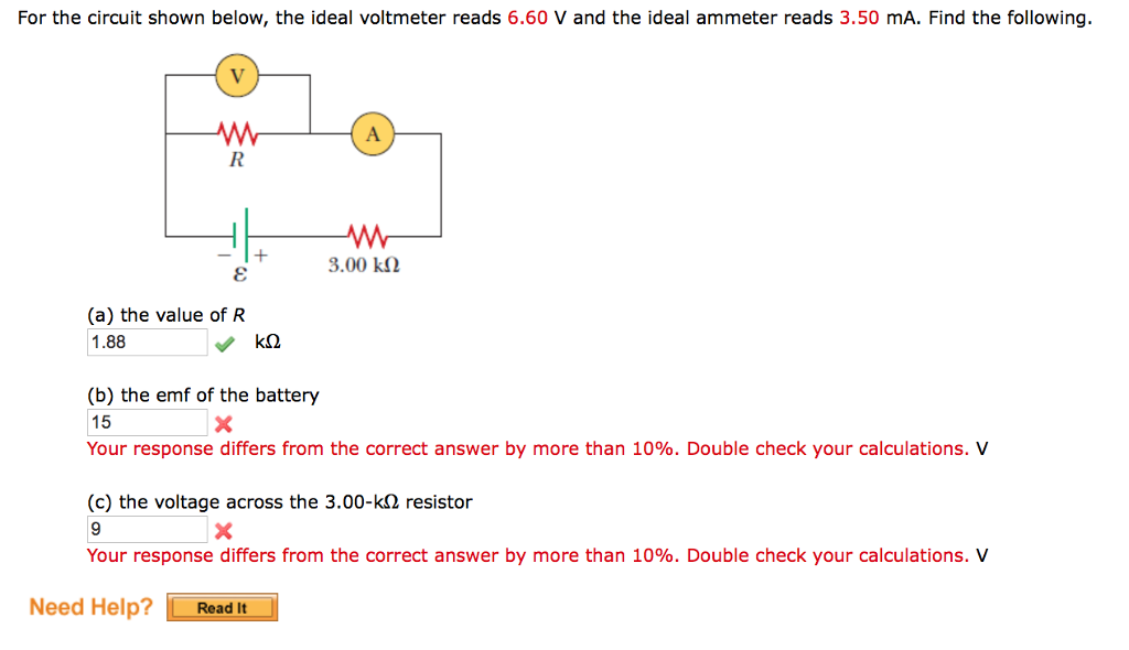 Solved For the circuit shown below, the ideal voltmeter | Chegg.com