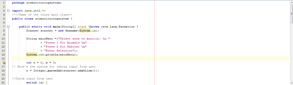 Solved JAVA I am writting a program to monitor zoo data and | Chegg.com