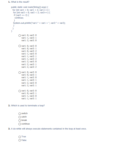 Solved 1. What is the result? public static void | Chegg.com