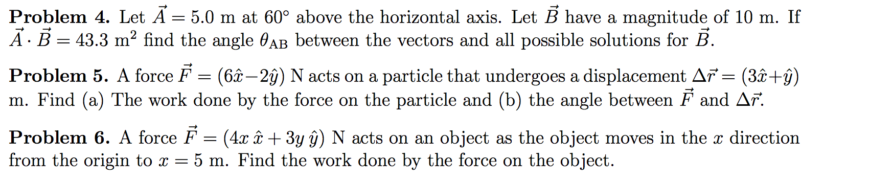 Solved Let A = 5.0 m at 60 degree above the horizontal axis. | Chegg.com