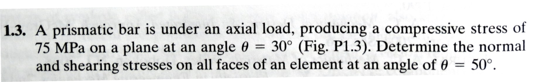 Solved FIGURE P1.3 A prismatic bar is under an axial | Chegg.com