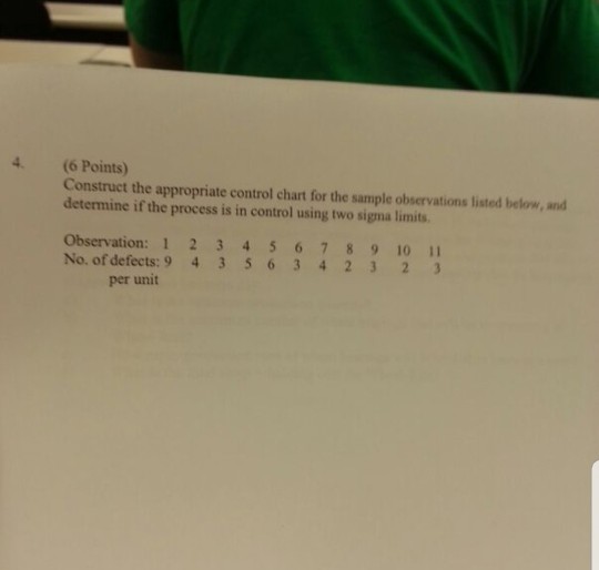 Solved 4 (6 Points) Construct the appropriate control chart | Chegg.com
