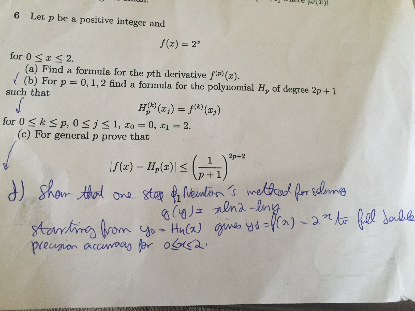 Solved Let p be a positive integer and f(x) = 2^X for 0 | Chegg.com