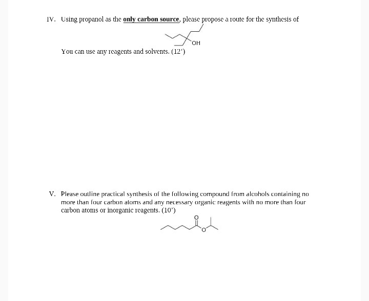Solved Using propanol as the only carbon source, please | Chegg.com