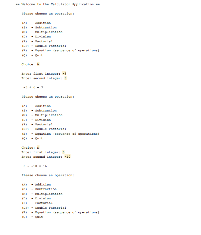 Solved Basic Integer Calculator In this assignment you will | Chegg.com