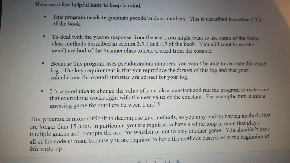 Solved Java Programming Project Question This Program Plays 7338