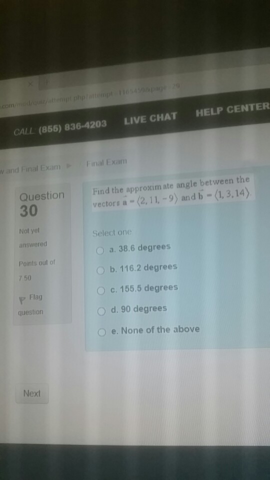 Solved Find the approximate angle between the vectors vector | Chegg.com