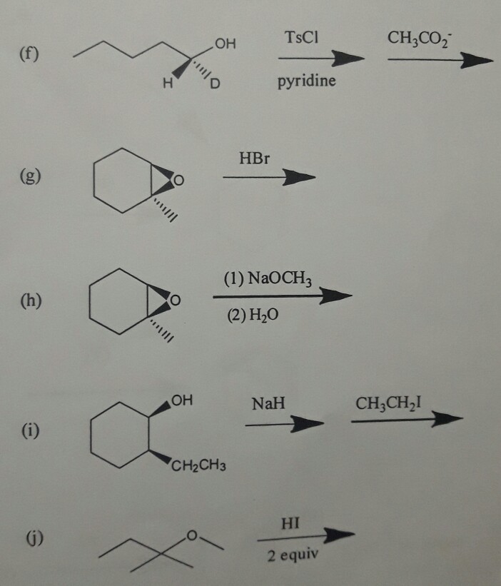 Solved Draw The Products Of Each Reaction And Indicate The