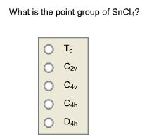 Solved What is the point group of SnCl4? 4v C4h | Chegg.com