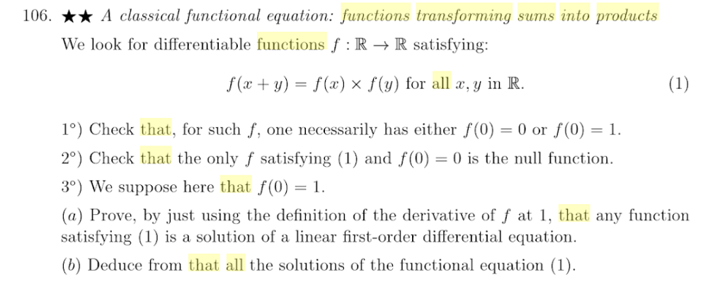 Solved 106. ?? A classical functional equation: functions | Chegg.com