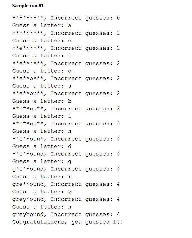 Solved Create a very simple game of hangman. You are given | Chegg.com