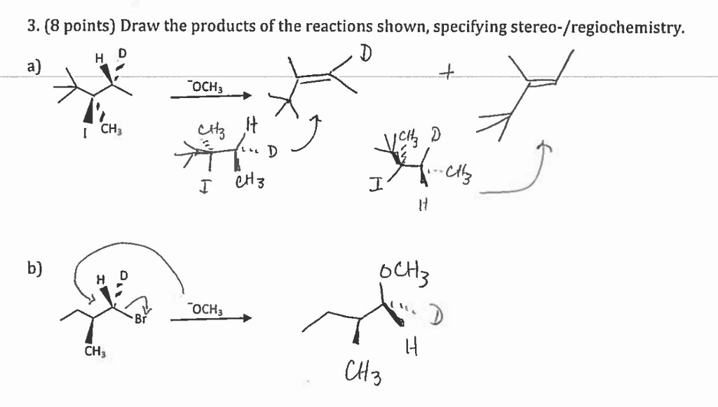 Solved The first problem is an e2 reaction, the -OCH3 acts | Chegg.com
