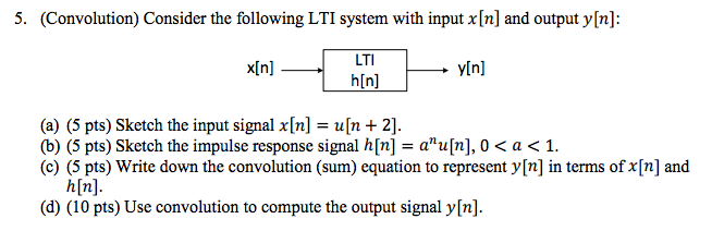 Solved (Convolution) Consider the following LTI system with | Chegg.com