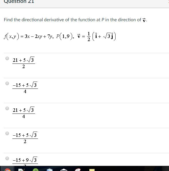 Solved Questioh 21 Find the directional derivative of the | Chegg.com
