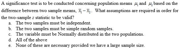 Solved A significance test is to be conducted concerning | Chegg.com