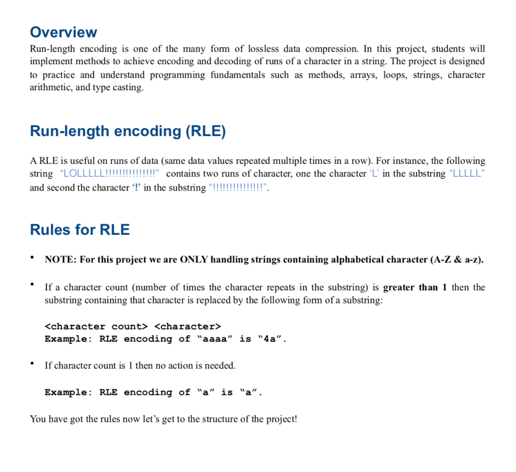Solved Overview Run-length encoding is one of the many fom | Chegg.com