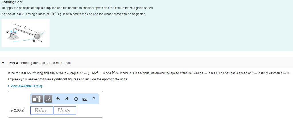 Solved Learning Goal: To apply the principle of angular | Chegg.com