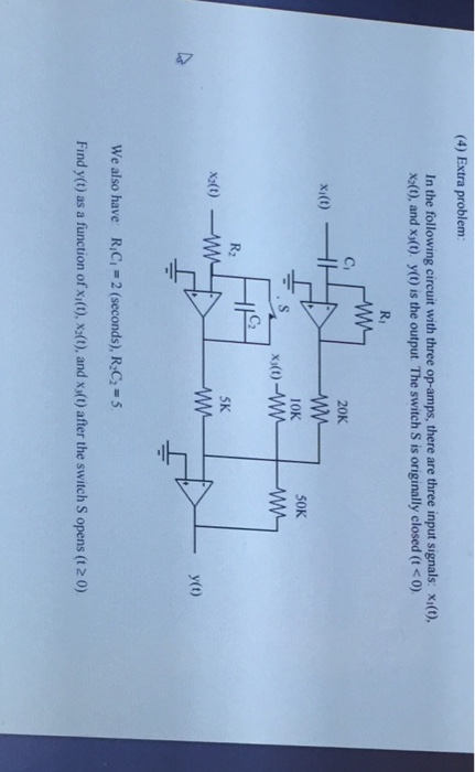 Solved In the following circuit with three op-amps, there | Chegg.com