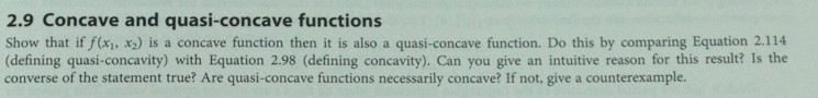 Solved Concave and quasi-concave functions Show that if | Chegg.com