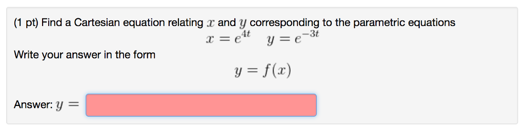 Solved Find a Cartesian equation relating x and y | Chegg.com