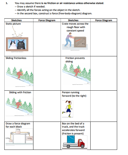 Solved 1. You may assume there is no friction or air | Chegg.com