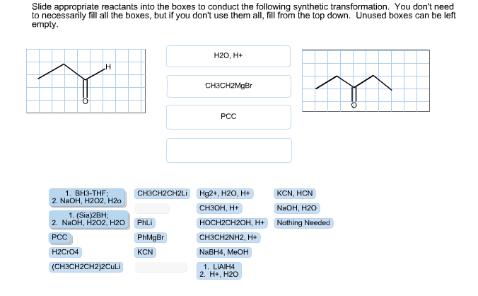 Solved Slide appropriate reactants into the boxes to conduct | Chegg.com