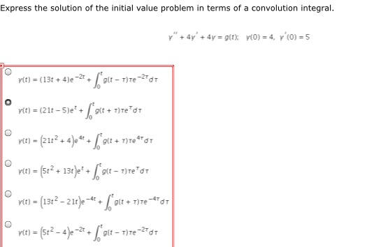 Solved Express the solution of the initial value problem in | Chegg.com