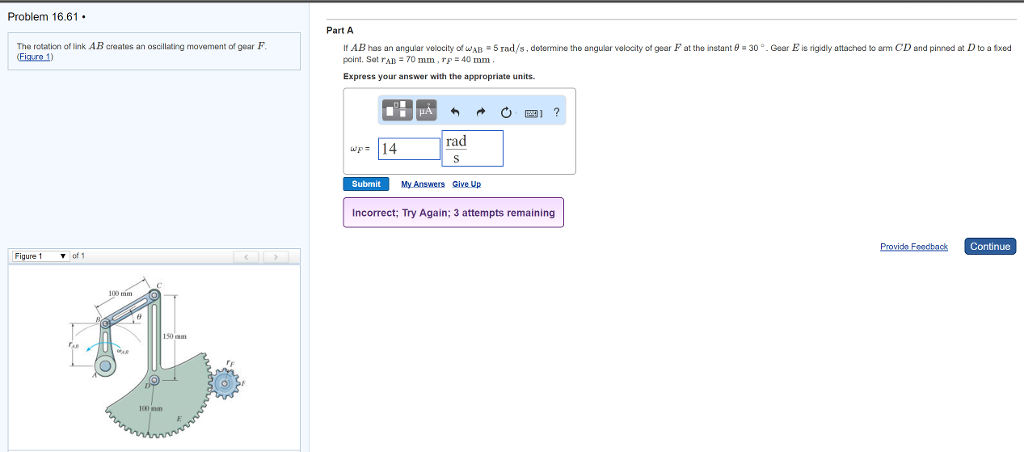 Solved The Rotation Of Link Ab Creates An Oscillating