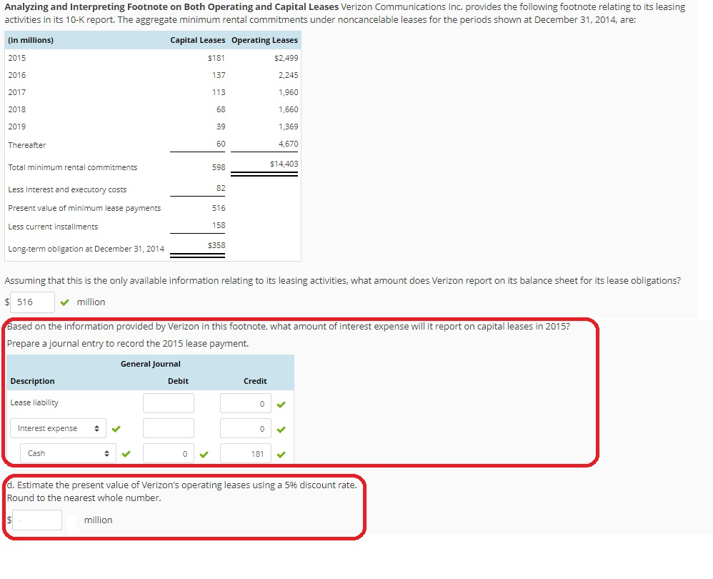Analyzing and Interpreting Footnote on Both Operating | Chegg.com