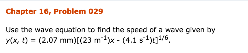 Solved Use the wave equation to find the speed of a wave | Chegg.com