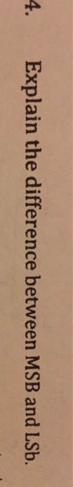 Solved Explain the difference between MSB and LSb. | Chegg.com