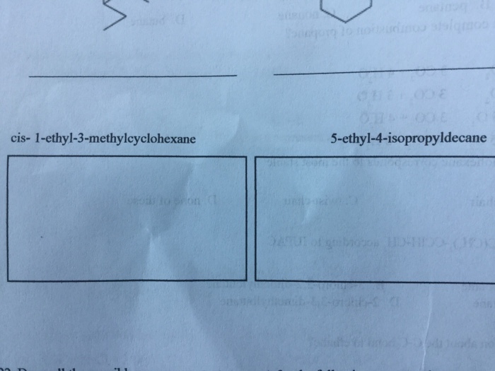 Solved cis- 1-ethyl-3-methylcyclohexane | Chegg.com